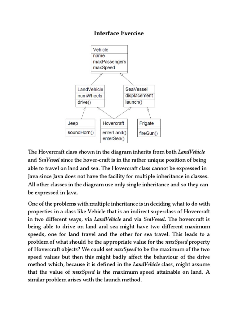 Interface Exercise | PDF | Class (Computer Programming) | Inheritance ...