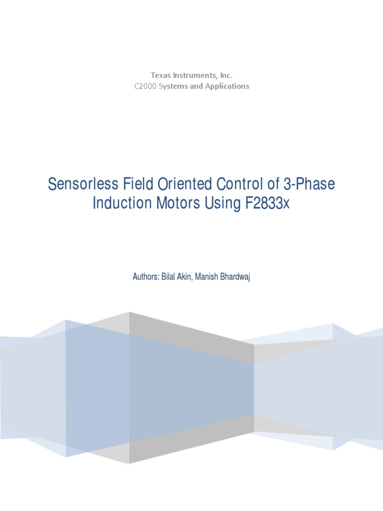 Sensorless FOC of ACI - 2833x | PDF | Electric Motor | Power Inverter