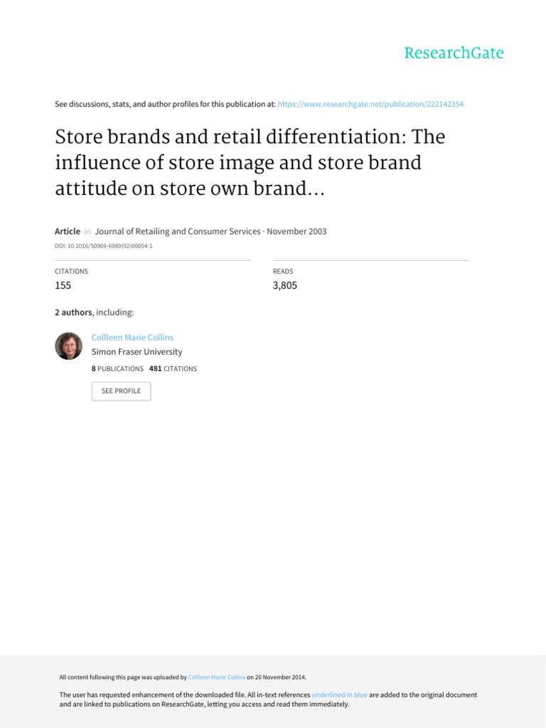 Store Brands and Retail Differentiation PDF | PDF | Retail | Private Label