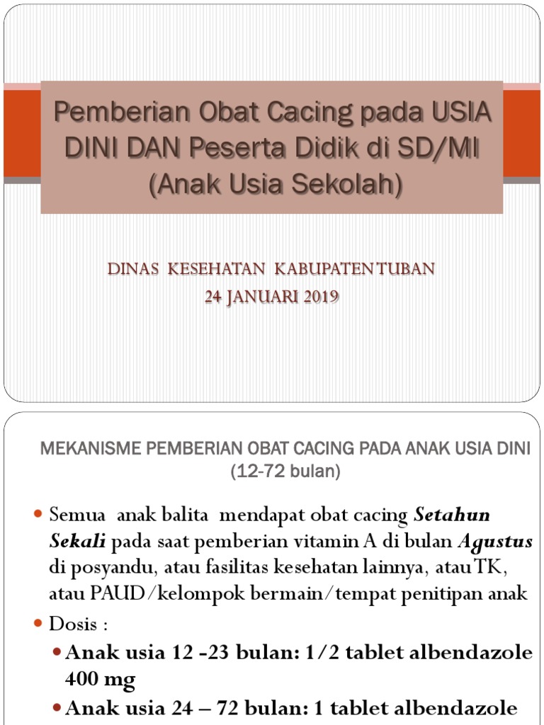Juknis Pemberian Obat Cacing | PDF