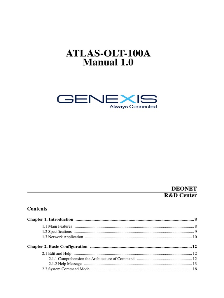 Atlas Olt 1000a Conf. Manual | PDF | Command Line Interface | Computer Network