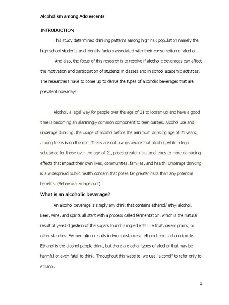 The Effects of Underage Drinking: An Analysis of Alcohol's Impacts on ...