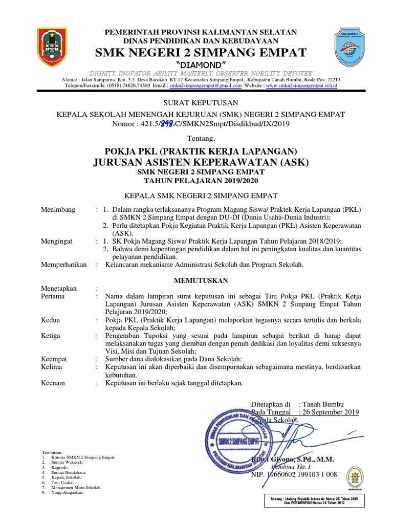 SK Pokja PKL Ask | PDF