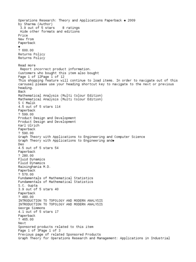 Operations Research Book | PDF | Operations Research | Amazon Kindle
