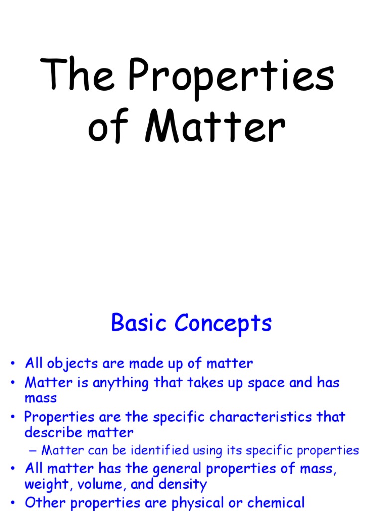 Properties of Matter Presentation | PDF | Chemical Substances | Solid