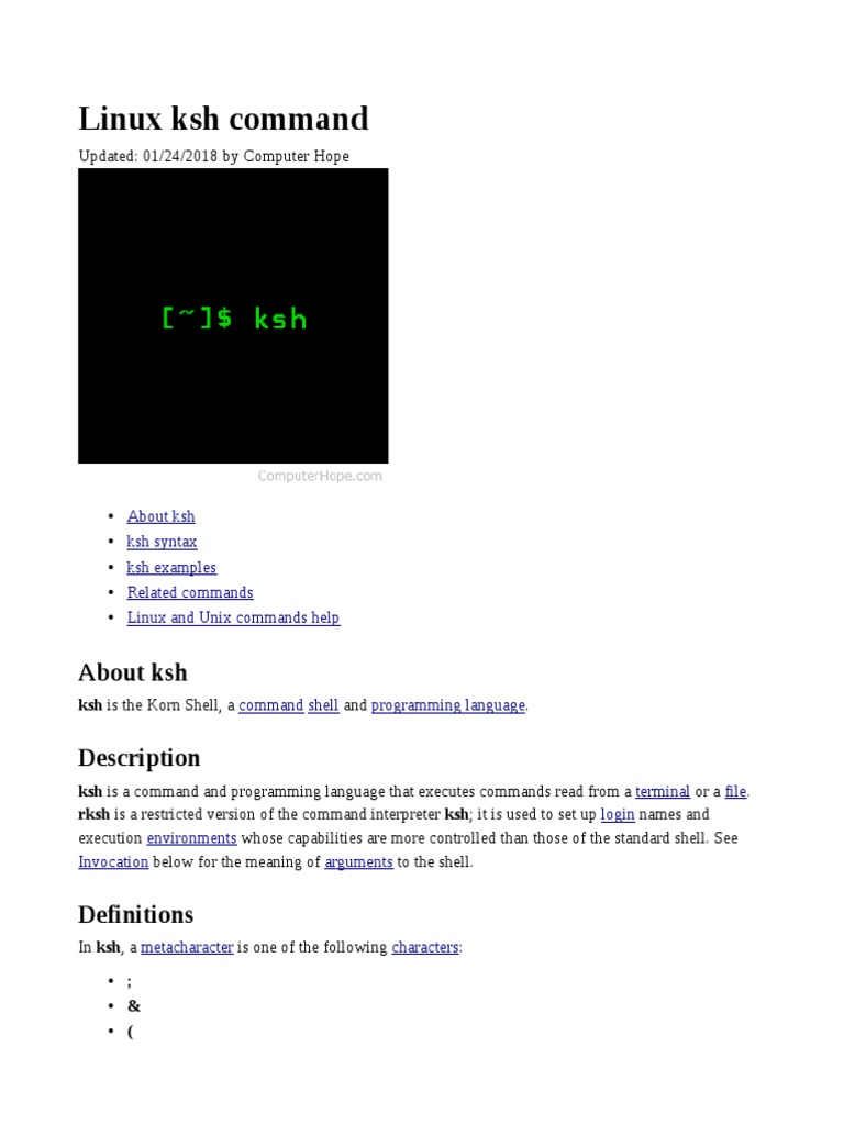 Linux Ksh Command Download Free Pdf Command Line Interface Parameter Computer Programming