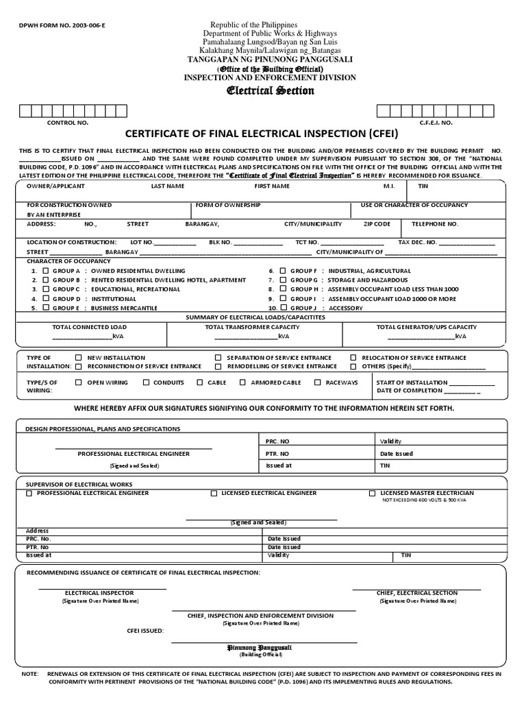 Cfei | PDF | Electrical Wiring | Electrical Engineering