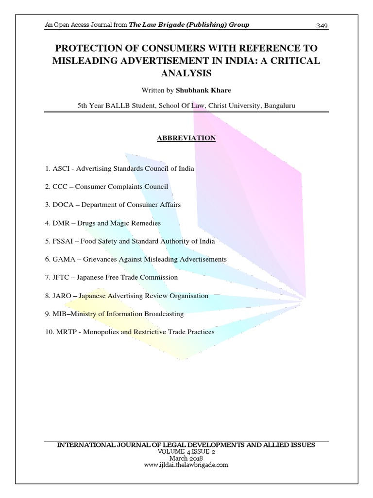 Misleading Ads in India | PDF | Misrepresentation | False Advertising