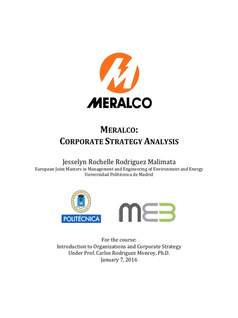 Meralco Strategy Analysis | PDF | Electrical Grid | Distributed Generation