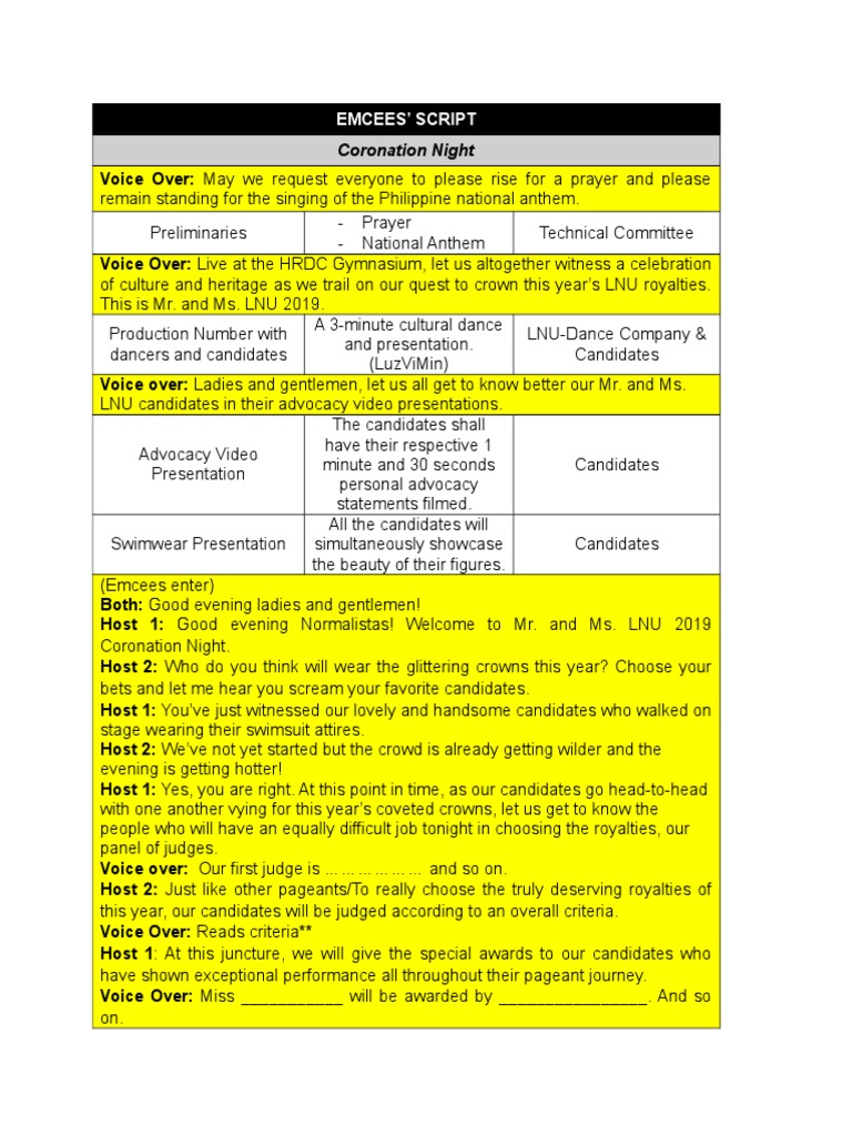 Coronation Script Sample | PDF | Performing Arts | Entertainment