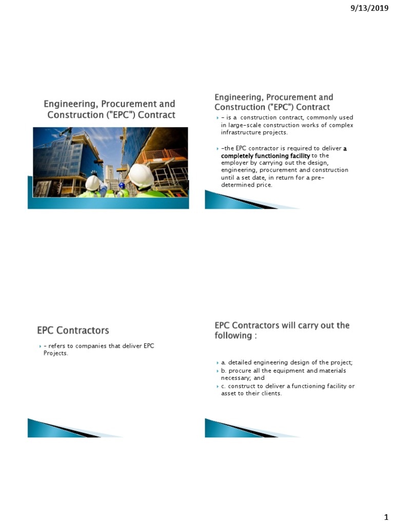 Engineering, Procurement and Construction (EPC) Contracts Presentation ...