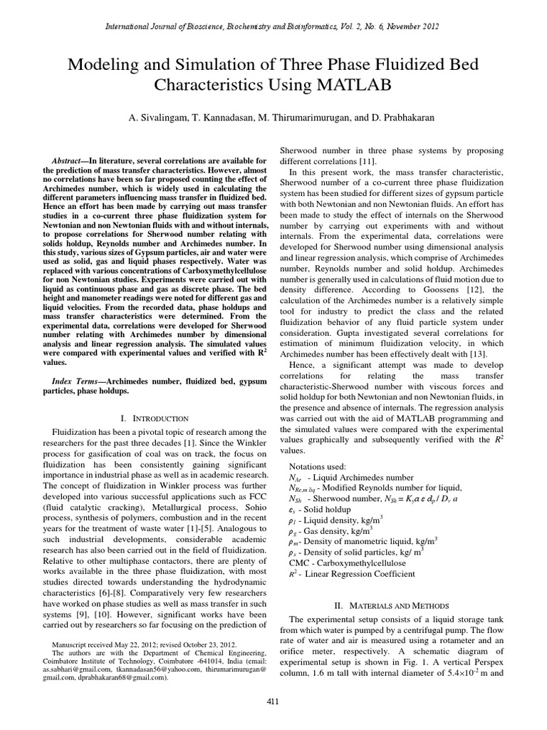 3 Phase Fluidized Bed - Matlab | PDF | Fluidization | Fluid Dynamics