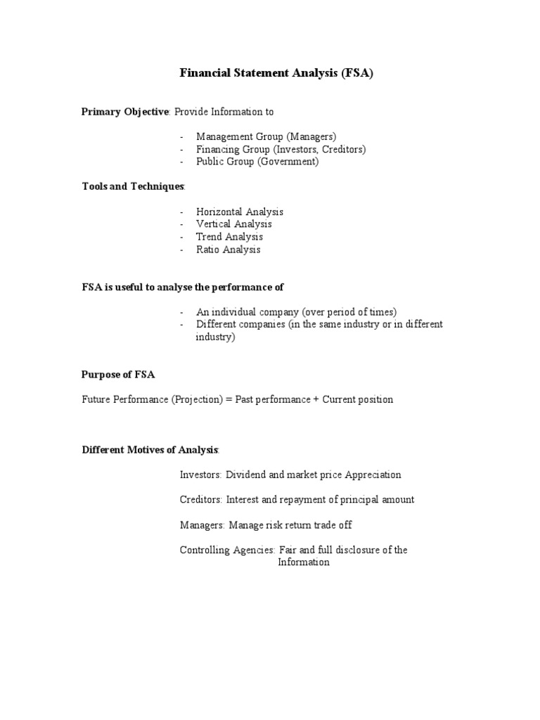 Financial Statement Analysis Overview | PDF