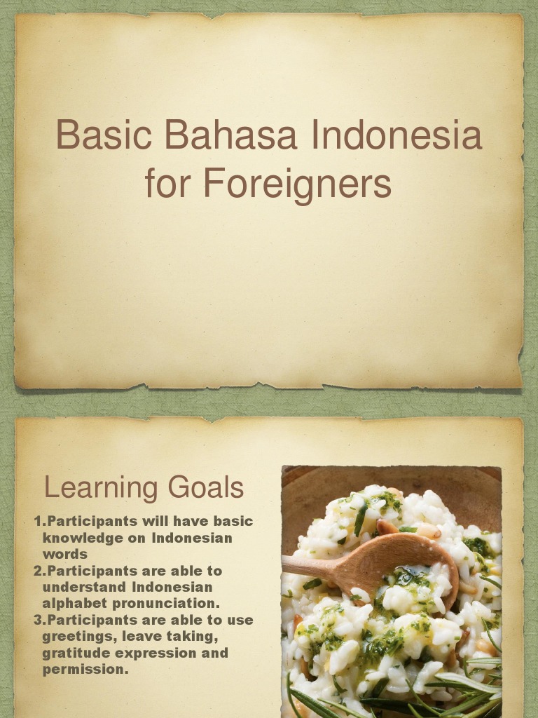 Basic Indonesian for Foreigners Guide | PDF