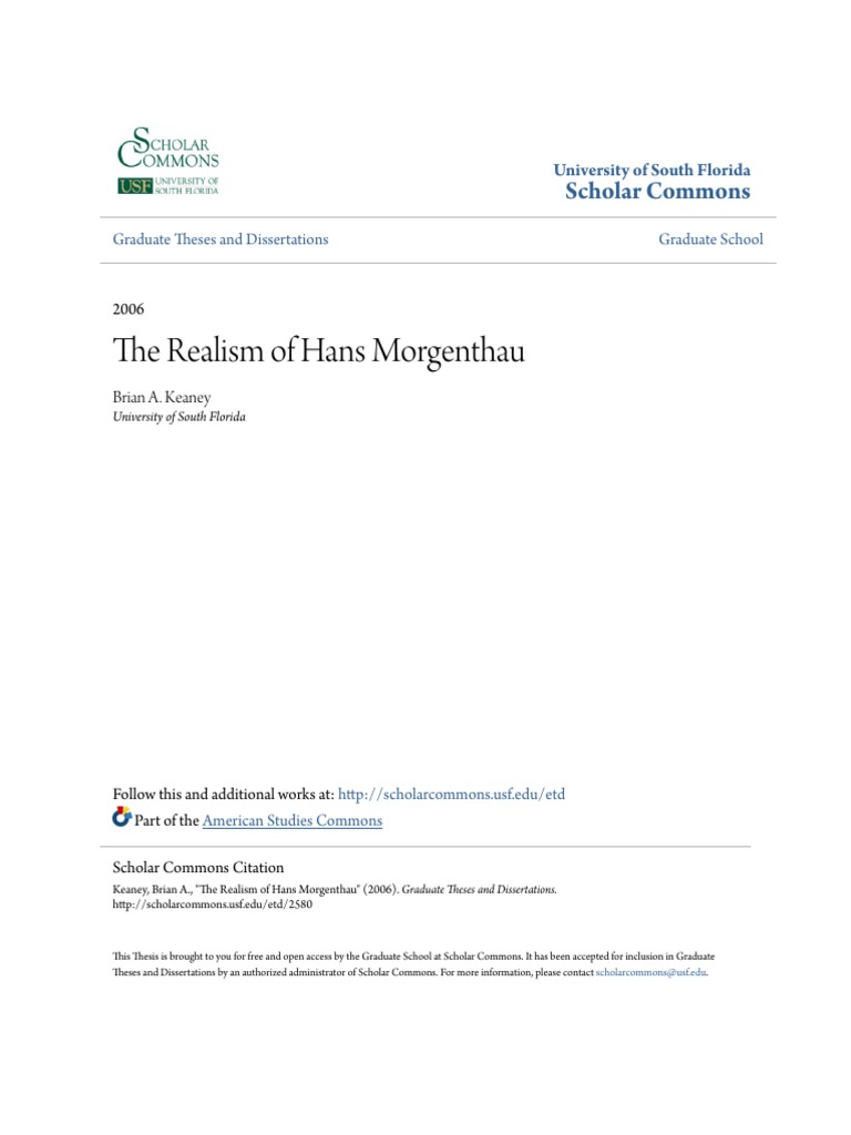 The Realism of Hans Morgenthau: Scholar Commons | Containment ...