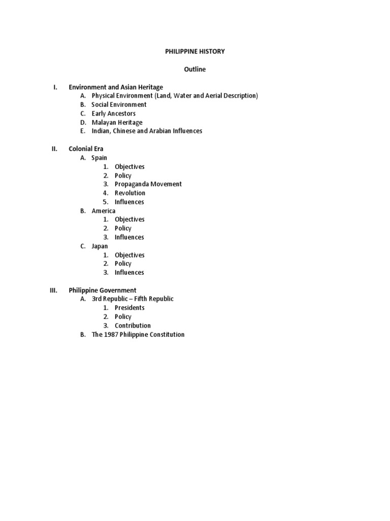Philippine History - Outline | PDF