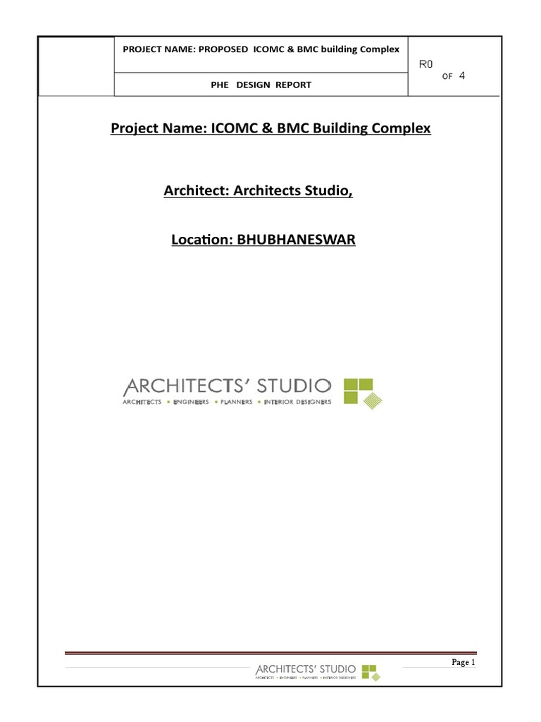 Project Name: Proposed Icomc & BMC Building Complex Phe Design Report ...