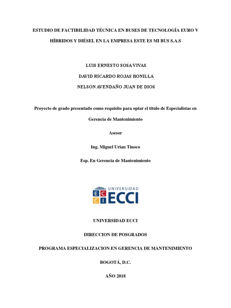 Estudio de Factibilidad T Cnica en Buses (1) Leido | PDF | Vehículo híbrido | Ingeniería de ...