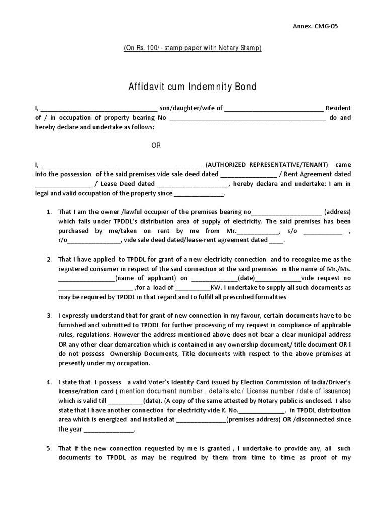5 Indemnity Bond in Lieu of Proof of Ownership | PDF | Indemnity | Deed
