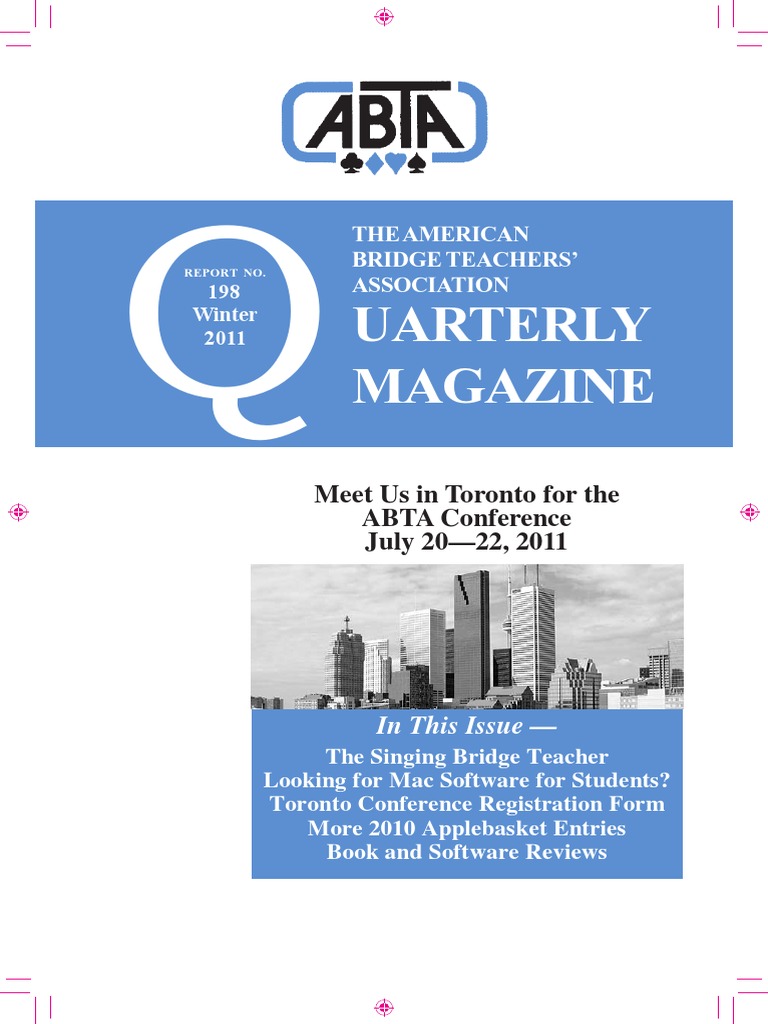 198 ABTA Quarterly Winter 2011 | PDF | Contract Bridge | Mac Os