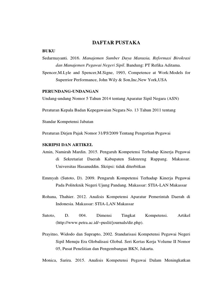 Contoh Daftar Pustaka Skripsi | PDF