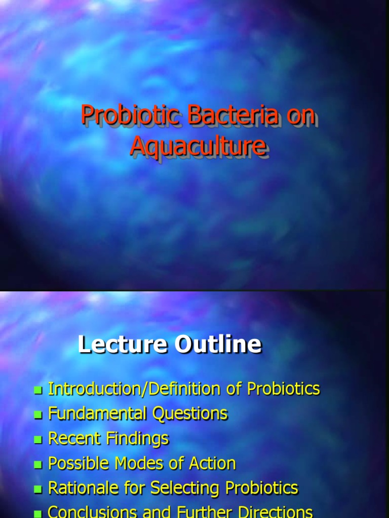 Lecture 7 Probiotic Bacteria For Aquaculture | PDF | Probiotic ...