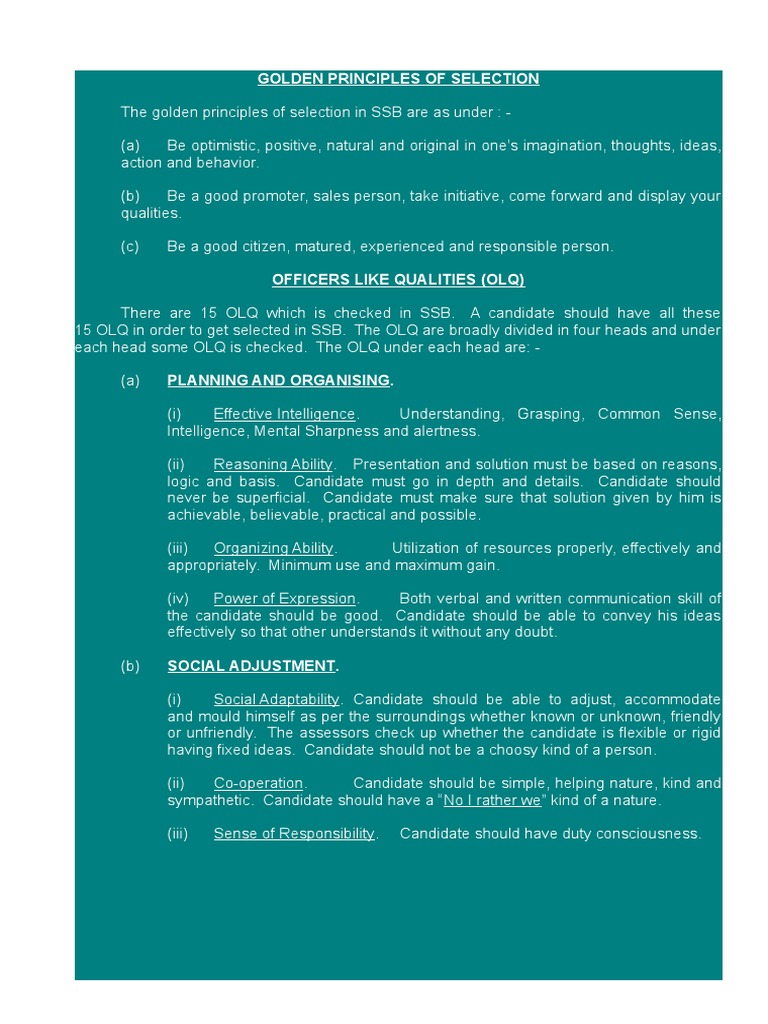 SSB Notes | PDF | Thought | Reason