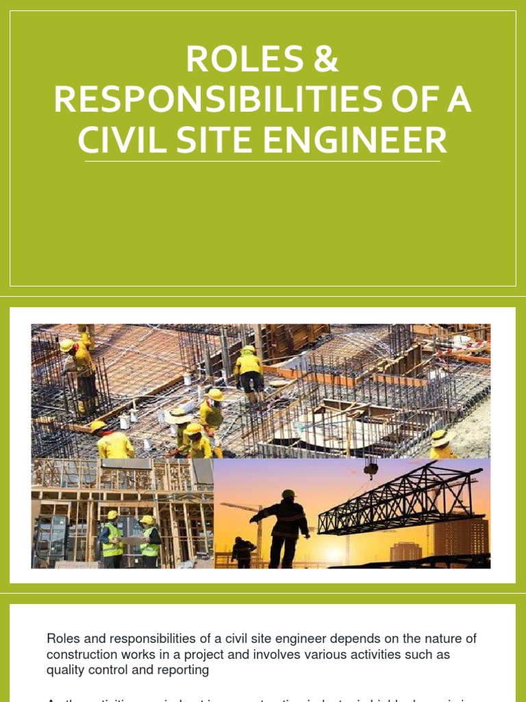 Civil Site Engineer Roles & Responsibilities | PDF | Safety | Engineering