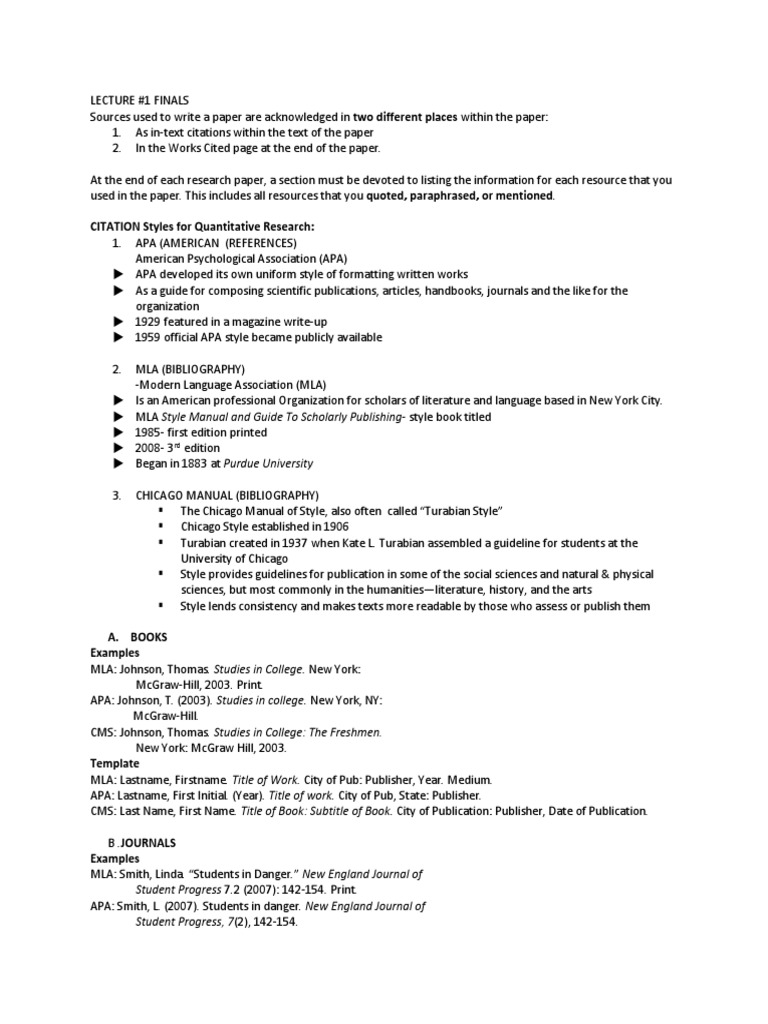Citation Styles For Quantitative Research:: New York: Mcgraw Hill, 2003 ...