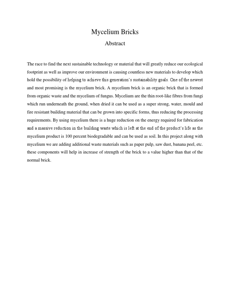 Mycelium Brick | PDF