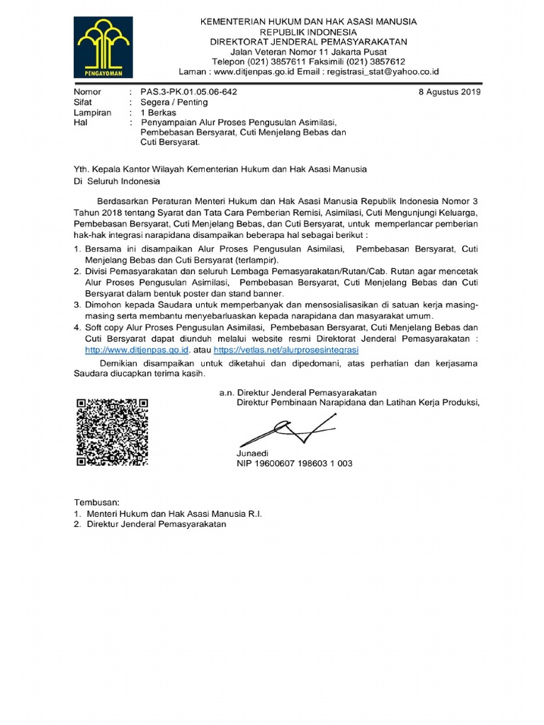 Penyampaian Alur Proses Pengusulan Asimilasi, PB, CMB, CB PDF | PDF