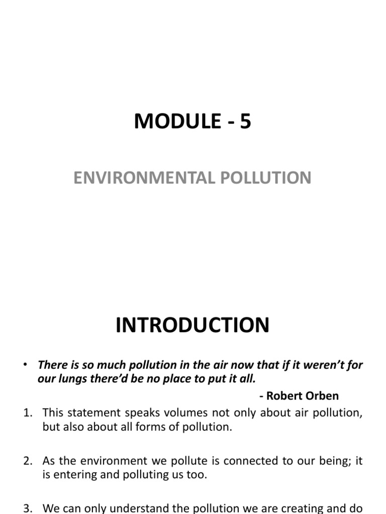 Module - 5 Environmental Pollution | PDF | Water Pollution | Ionizing ...