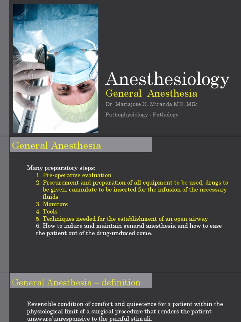 General Anesthesia | PDF | Anesthesia | Medical Specialties