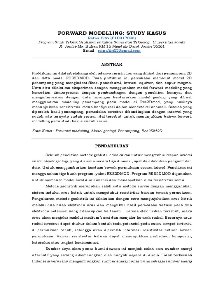 Forward Modelling | PDF | Teknologi & Rekayasa