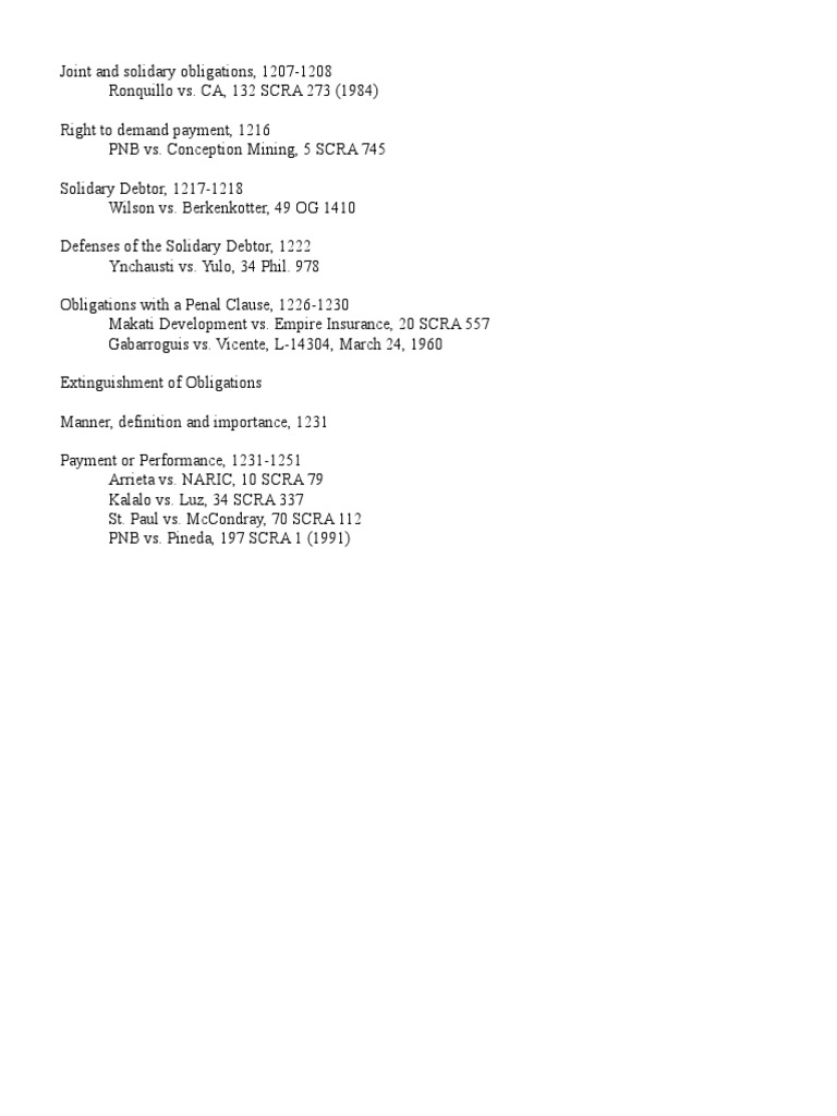 Oblicon Case Outlines and Full Texts | PDF | Promissory Note | Judgment (Law)