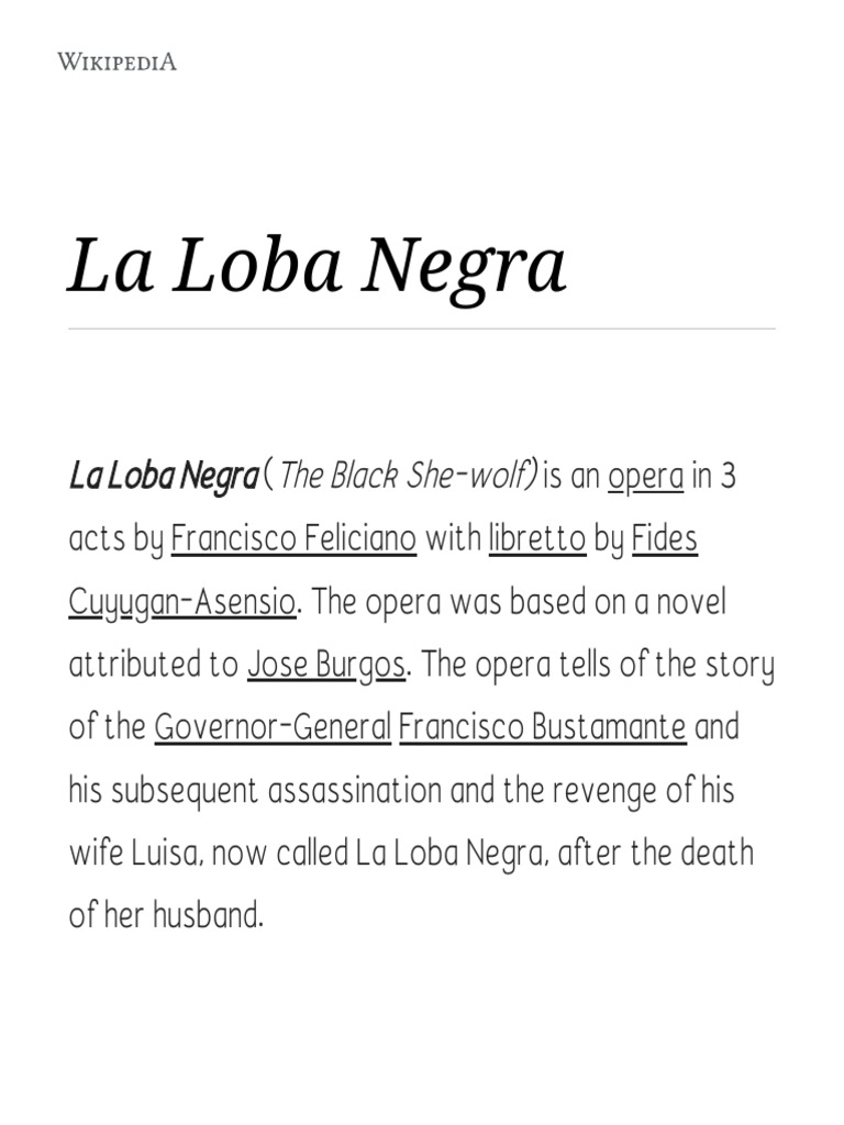 La Loba Negra - Wikipedia PDF | PDF | Entertainment (General)