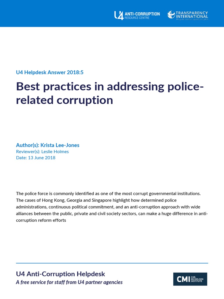 Best Practices to Combat Police Corruption | PDF | Corruption | Police
