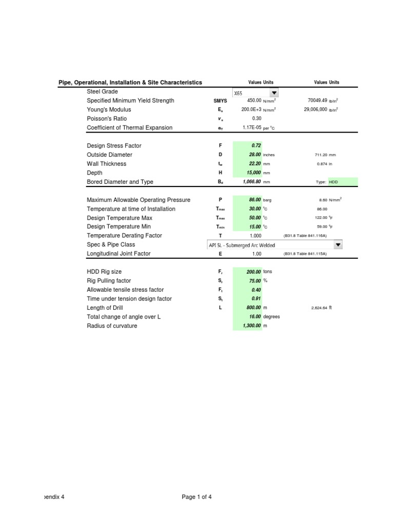 HDD Installation Calculations | PDF | Bending | Stress (Mechanics)