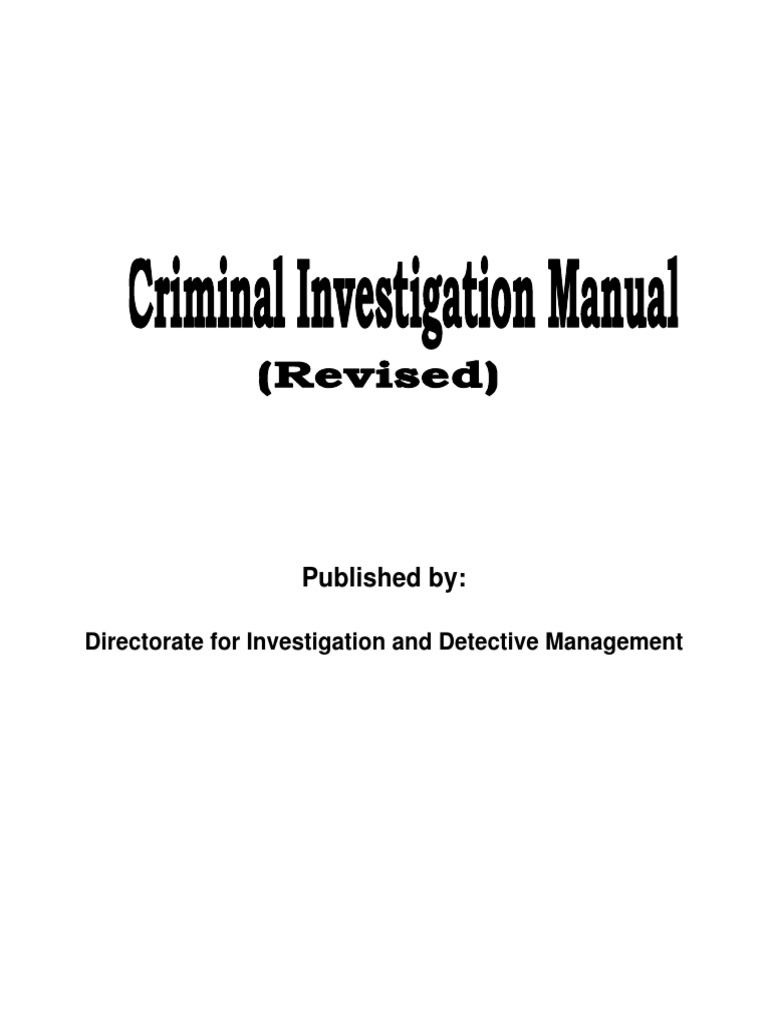 Criminal Investigation Manual PDF | PDF | Crime & Violence | Crime Thriller