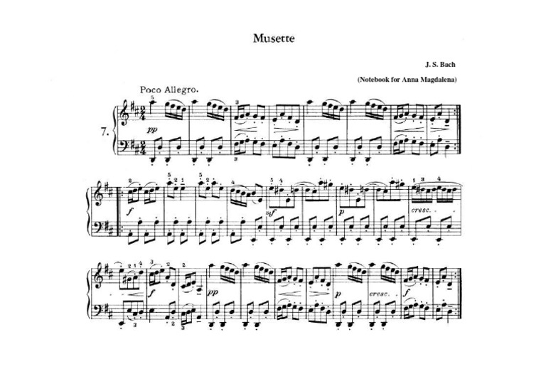 Musette. J. S Bach | PDF