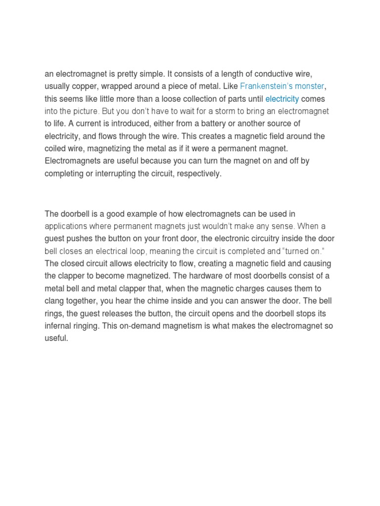 Frankenstein's Monster Electricity | PDF | Magnet | Magnetic Field