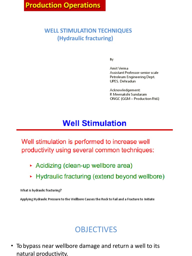 Well Stimulation Techniques (Hydraulic Fracturing) | PDF | Hydraulic ...