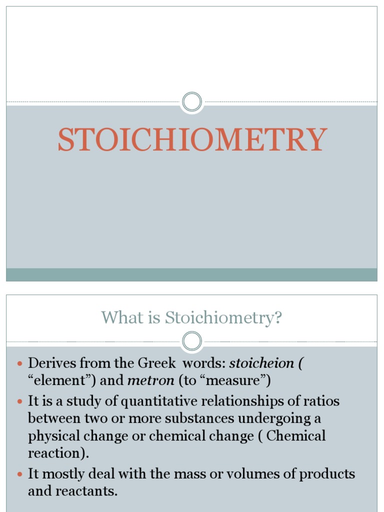 Stoichio | PDF