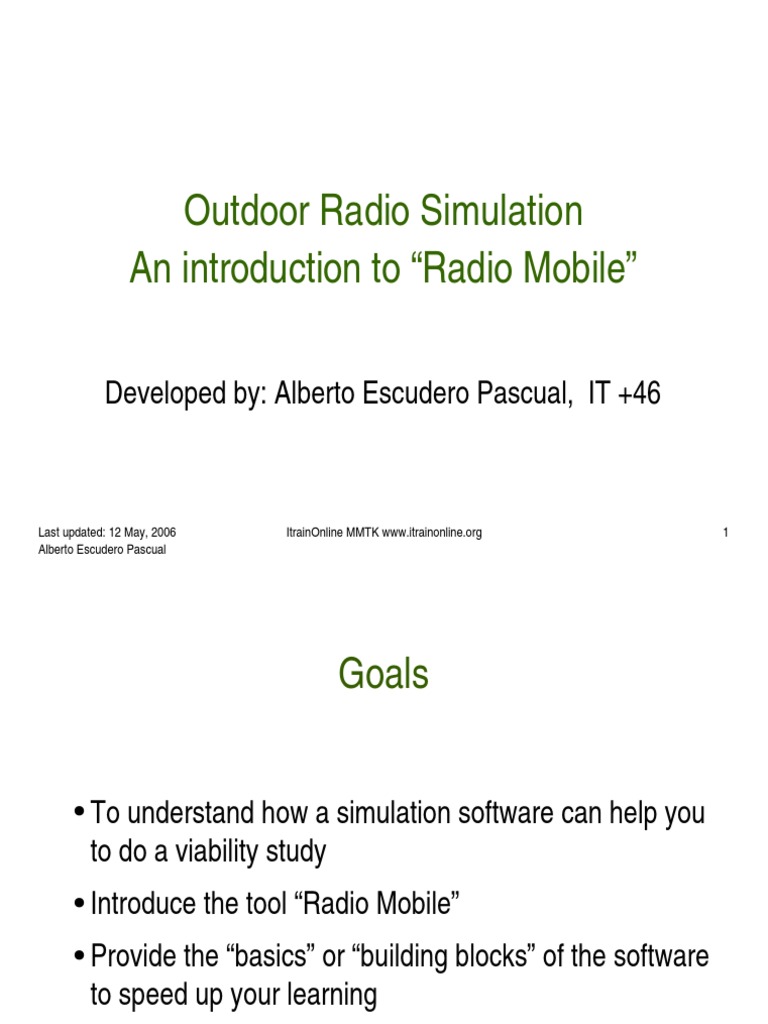 An Introduction to Using Radio Mobile Simulation Software for Outdoor ...