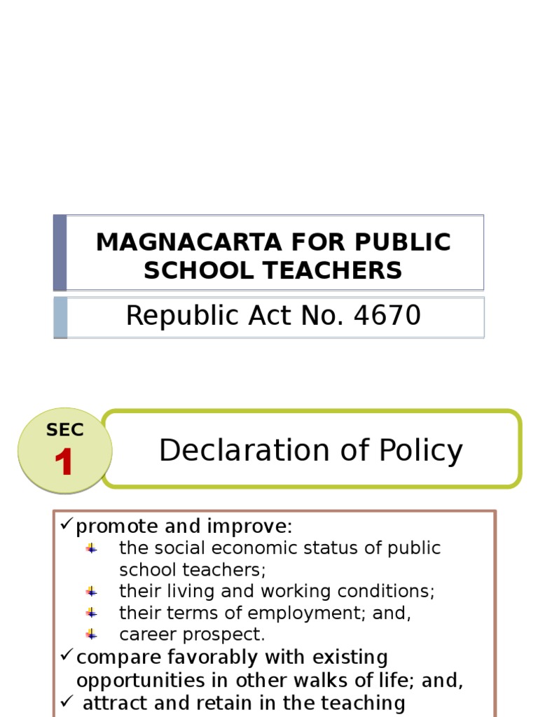 Group 6 - RA 4670 | PDF | Teachers | Salary
