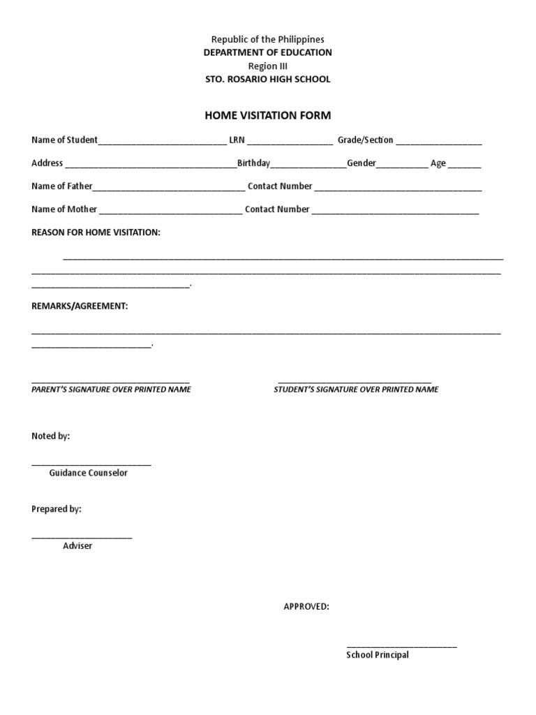Home Visitation Form