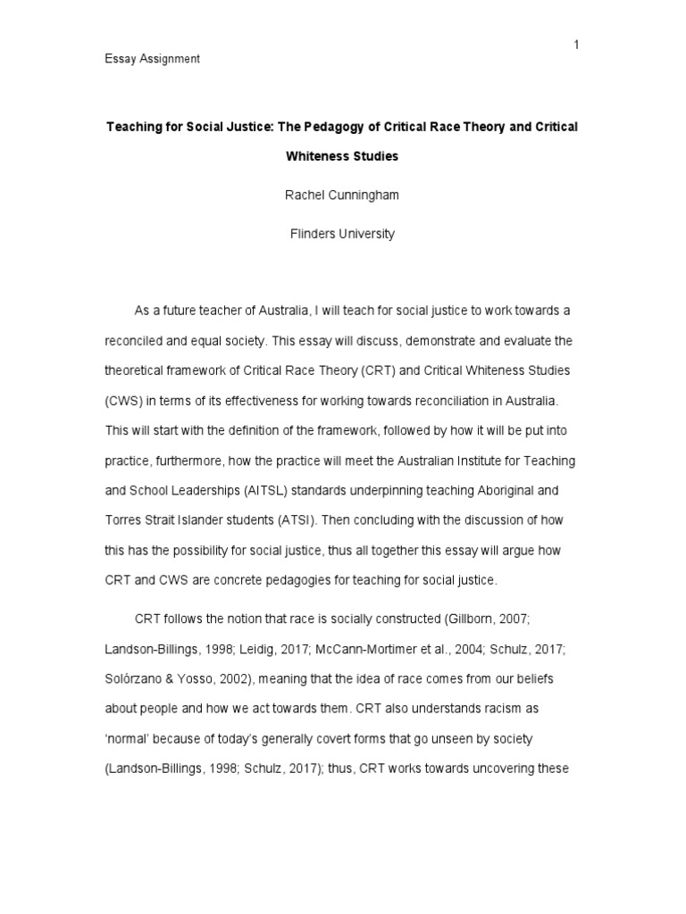 Teaching Social Justice through CRT and CWS | PDF | Critical Race ...