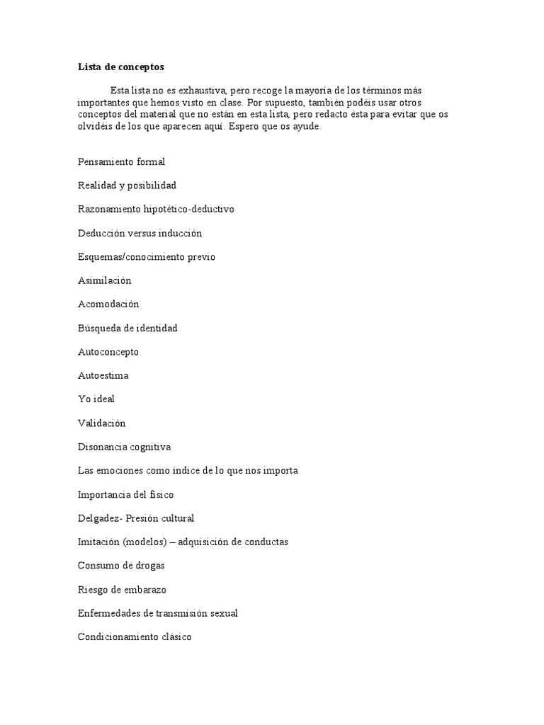 Listado de Conceptos | PDF