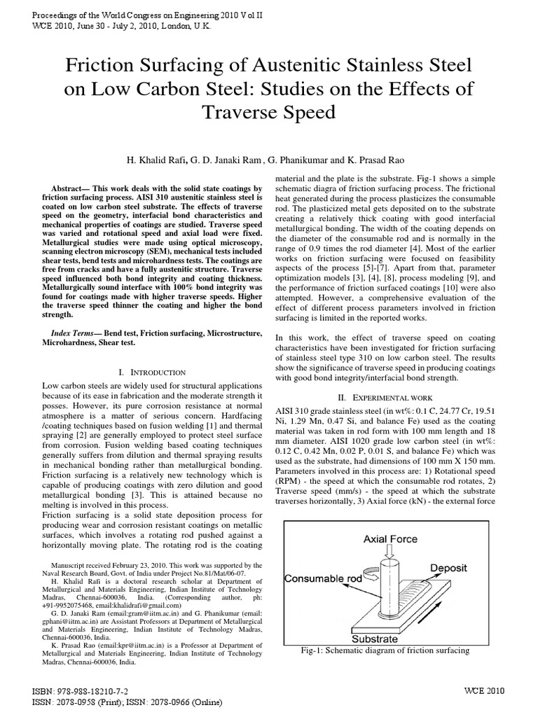 Friction Surfacing | PDF | Hardness | Microstructure