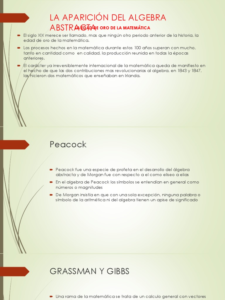 La Aparición Del Algebra Abstracta | PDF | Álgebra | Álgebra de Boole